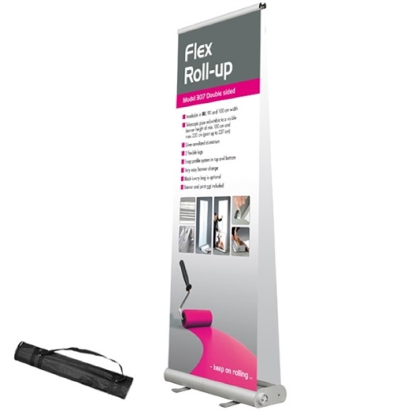 Flex rollup db. sidet, 80x107-230cm. inkl. banner og print