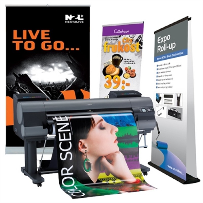 Refill banner med print til rollup - 56x210cm.